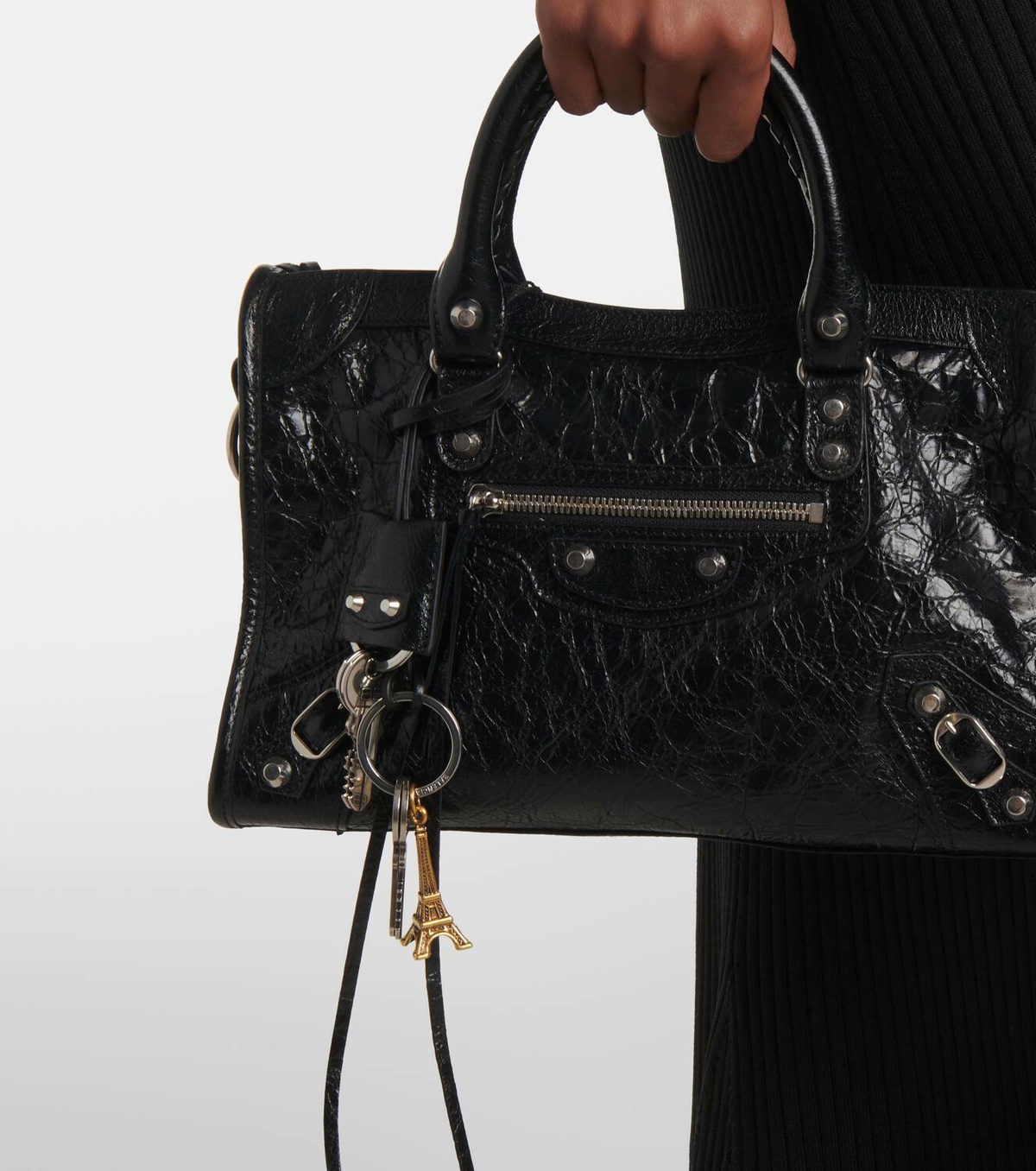 Balenciaga Le City Charm Eiffel leather keychain Balenciaga