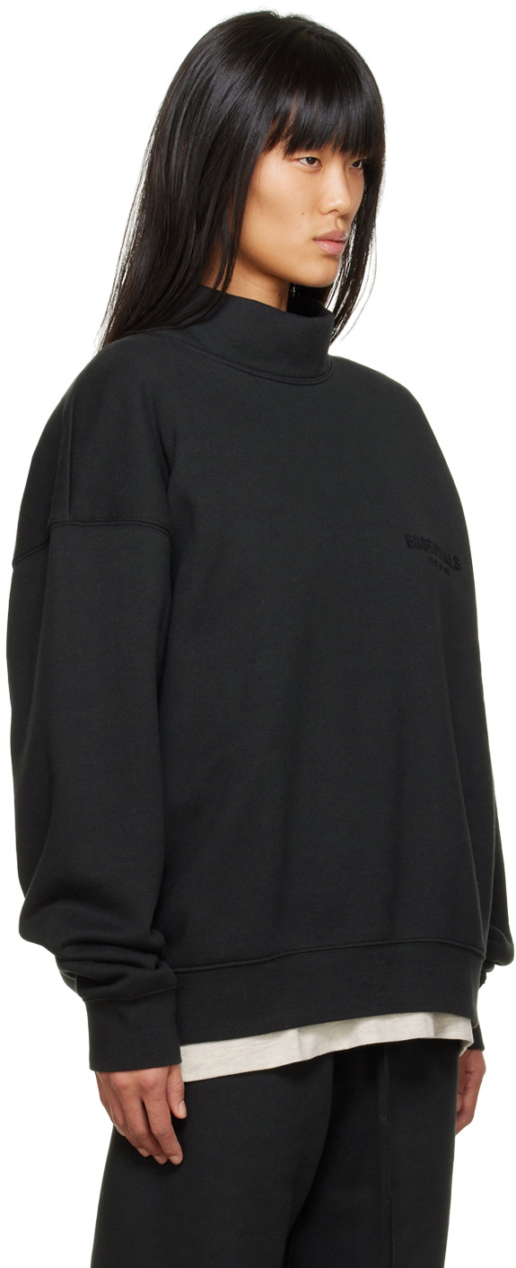 Fear of God ESSENTIALS Black Mock Neck Sweatshirt Fear Of God Essentials