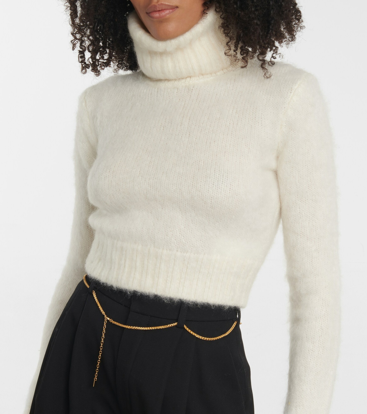 Saint Laurent Mohair Blend Turtleneck Sweater Saint Laurent