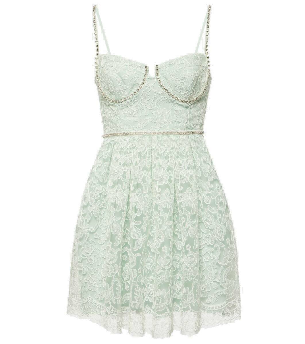 Self-Portrait Embroidered lace minidress Self-Portrait