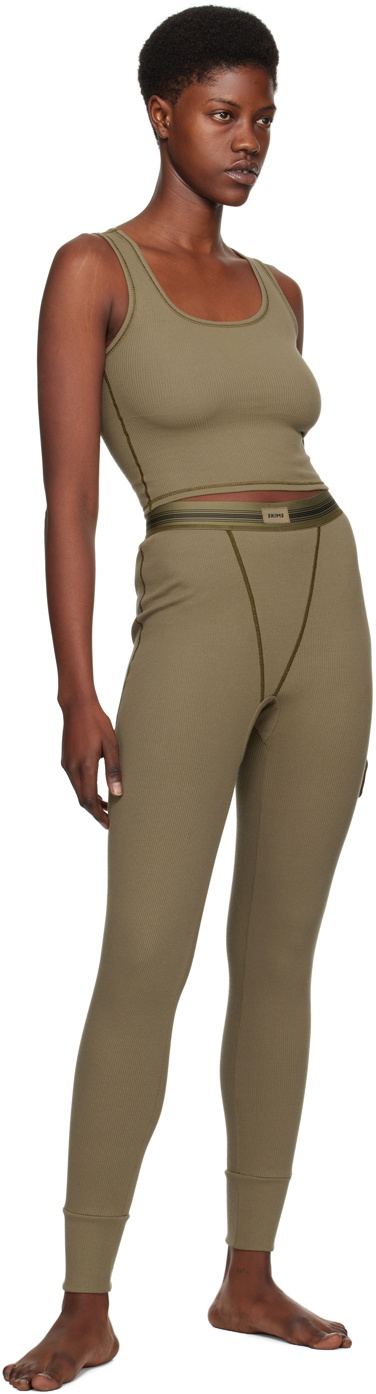 SKIMS Khaki Cotton Rib Leggings SKIMS