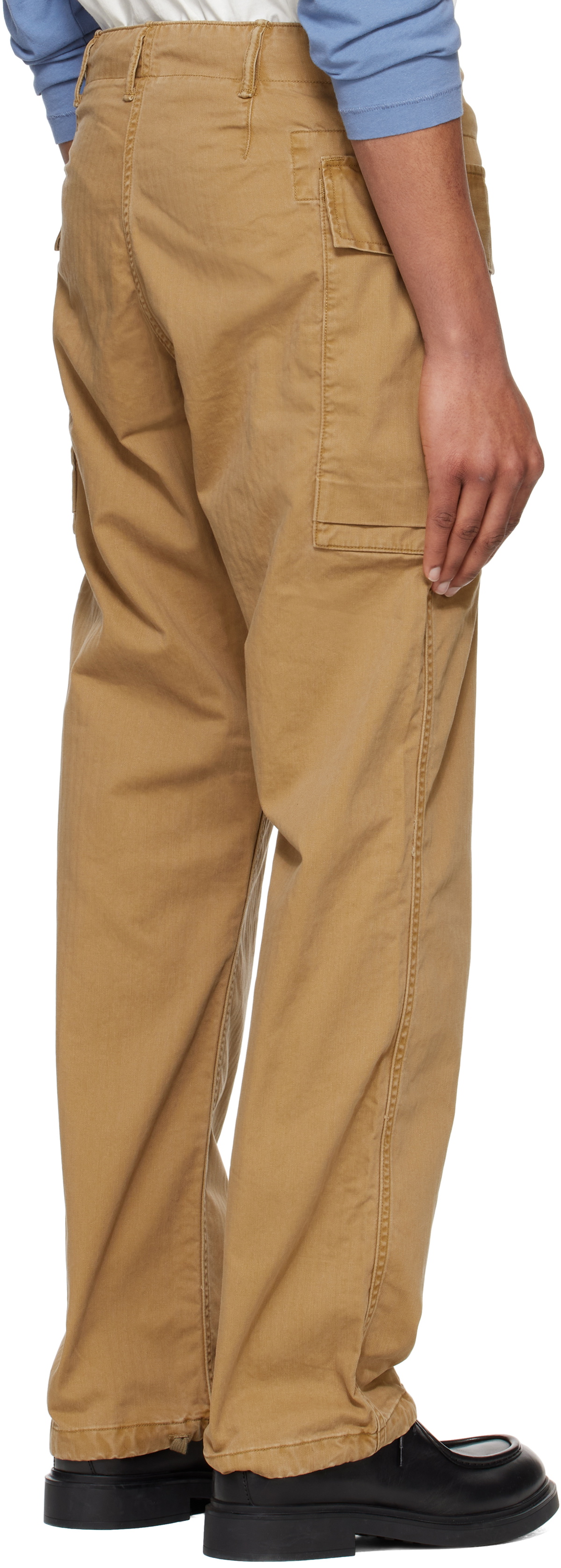 RRL Khaki Herringbone Twill Cargo Pants RRL