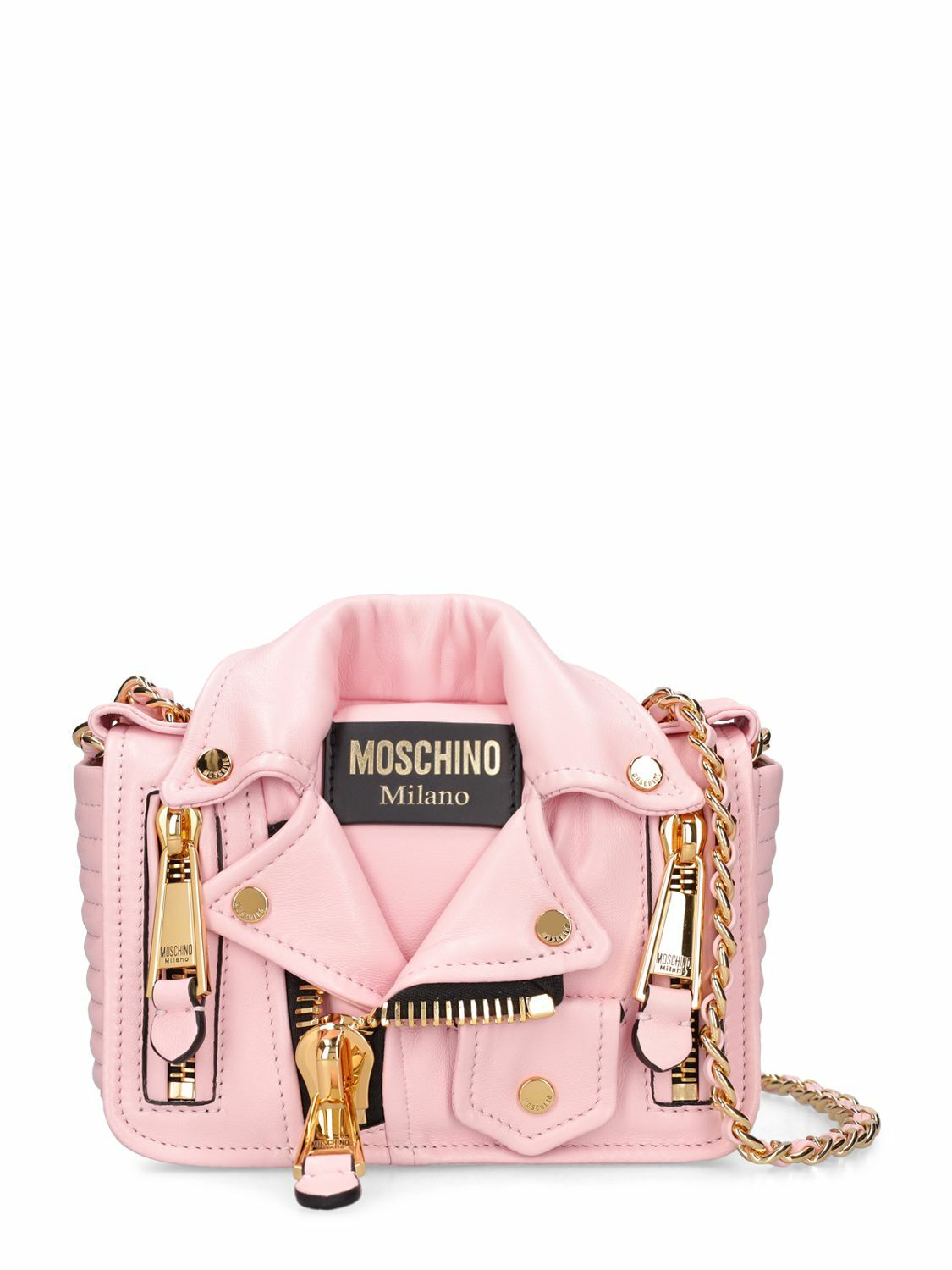 MOSCHINO - Biker Leather Shoulder Bag Moschino