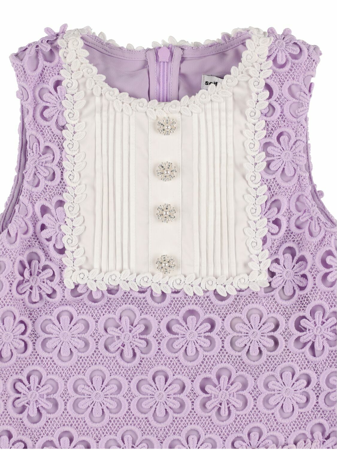 SELF-PORTRAIT Floral Lace Dress with Decorative Buttons Self-Portrait