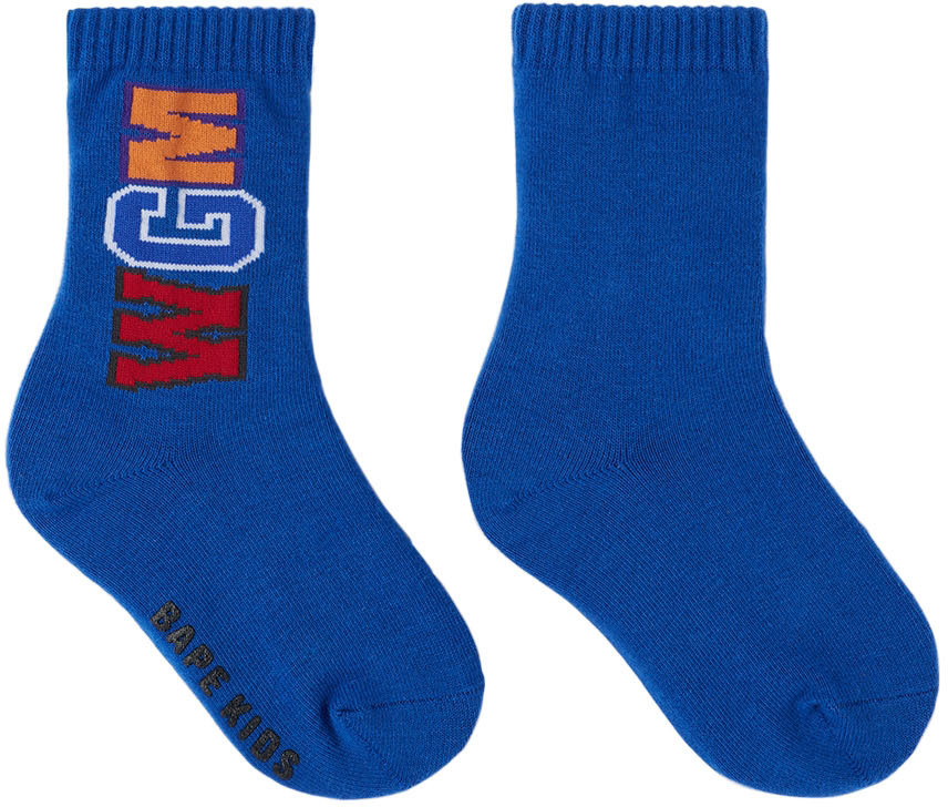 BAPE Kids Blue Shark Socks A Bathing Ape