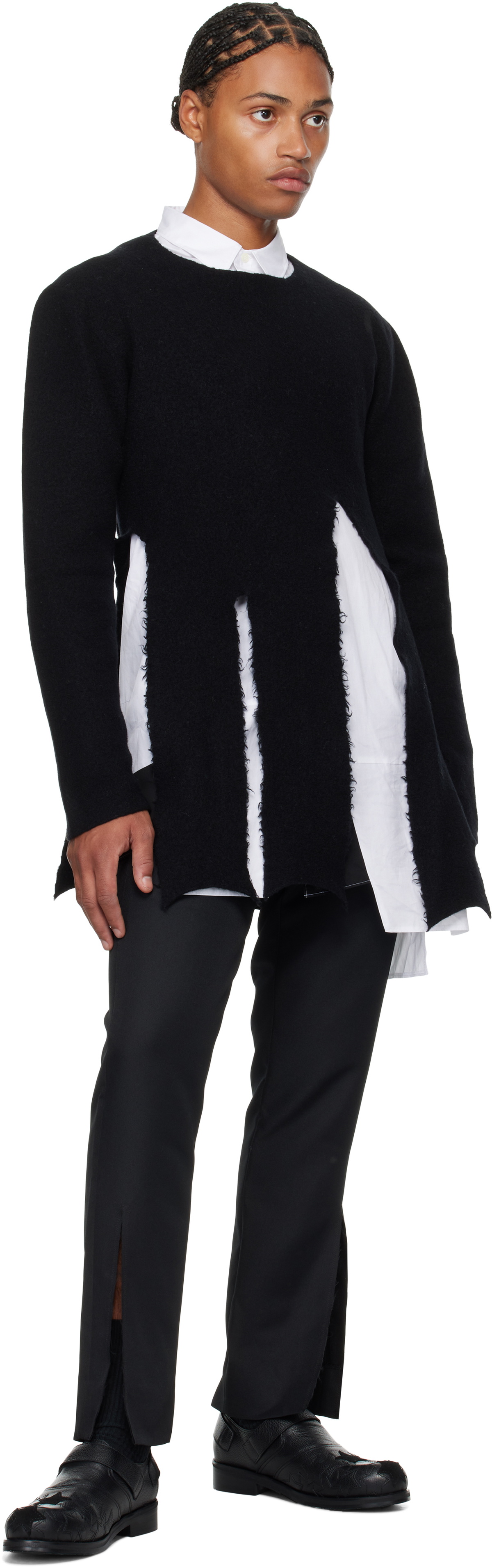 Comme des Garçons Homme Plus Black Worsted Wool Sweater Comme des ...