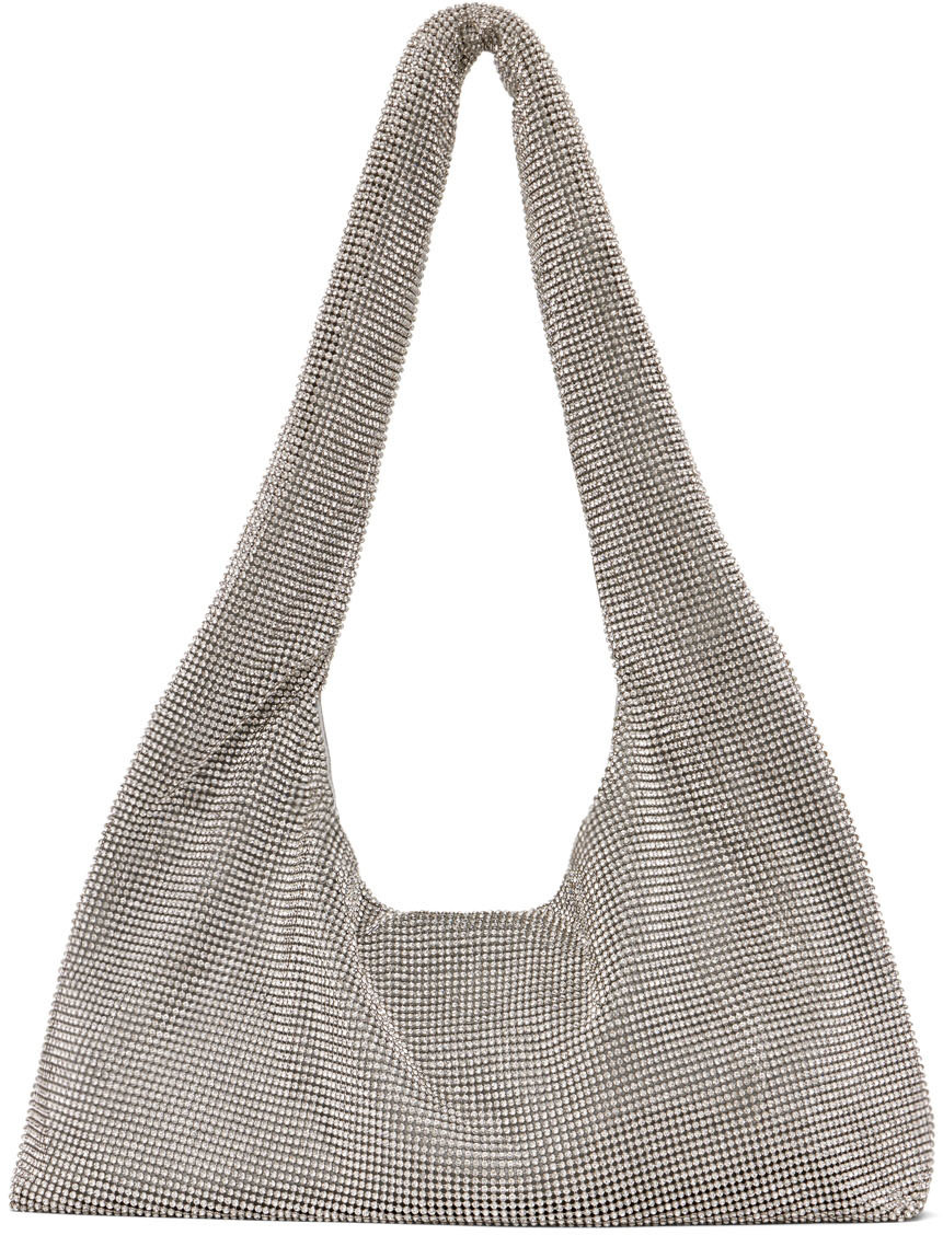 KARA Silver Crystal Mesh Armpit Bag Kara
