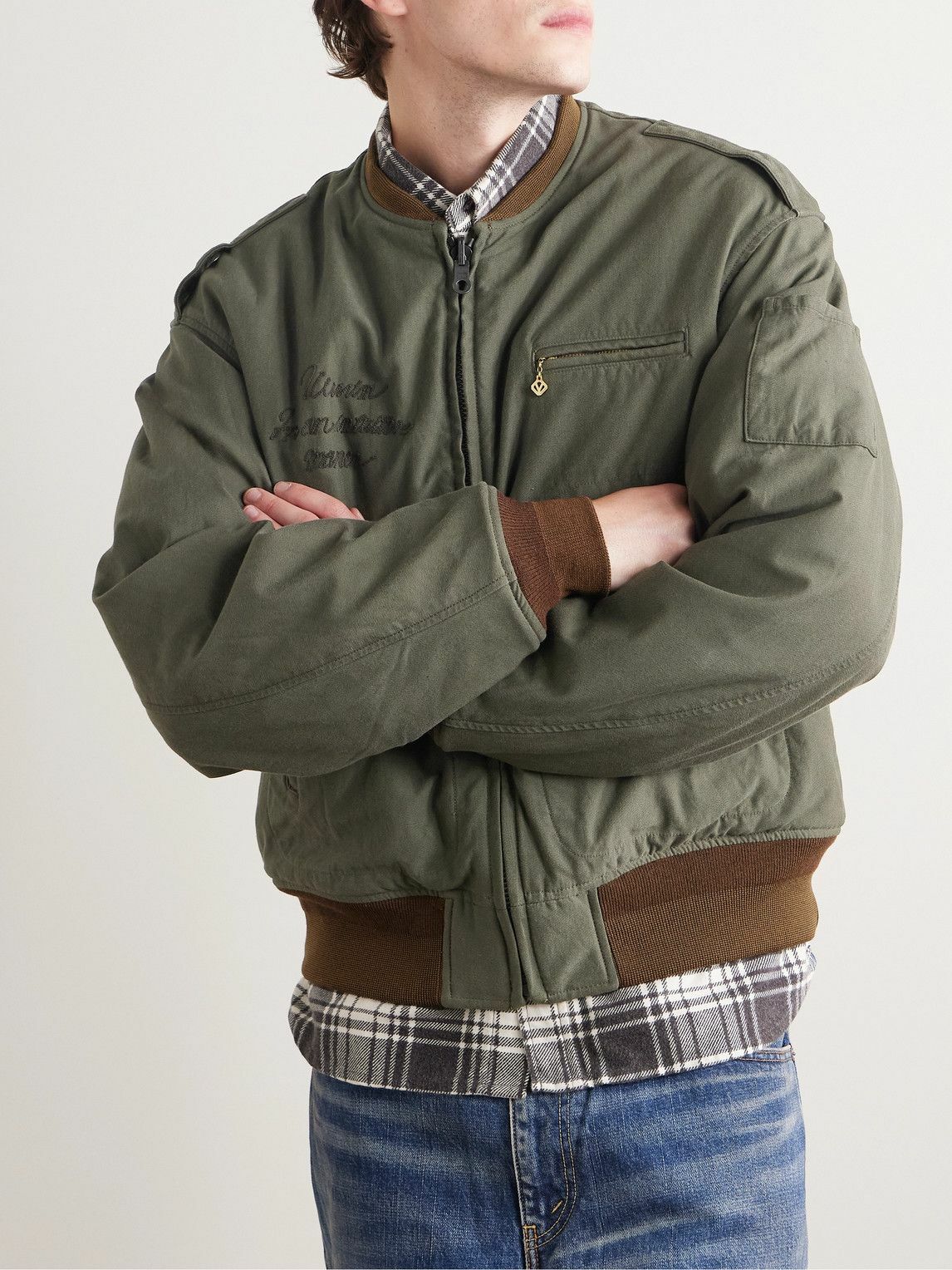 Visvim - Reversible Printed Cotton-Blend and Twill Bomber Jacket - Green Visvim