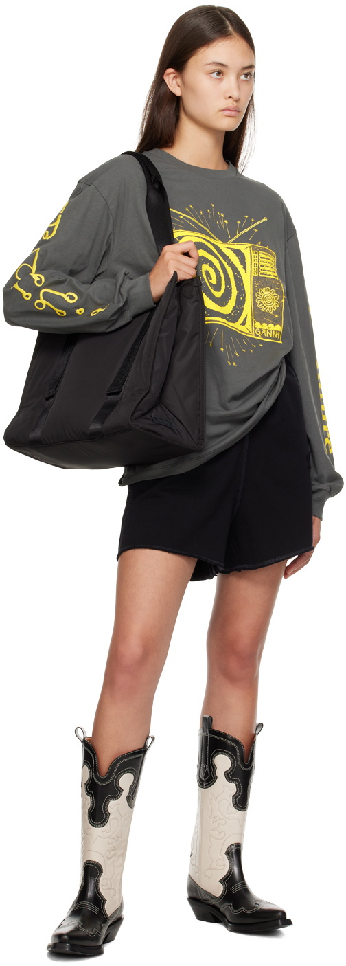 GANNI Black Medium Tech Tote GANNI