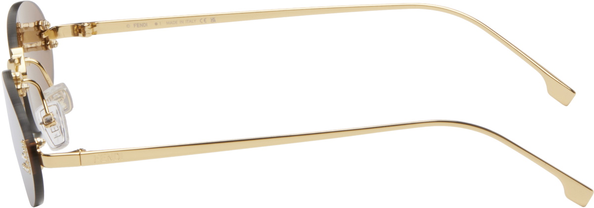 Fendi Gold 'Fendi First' Crystal Sunglasses Fendi