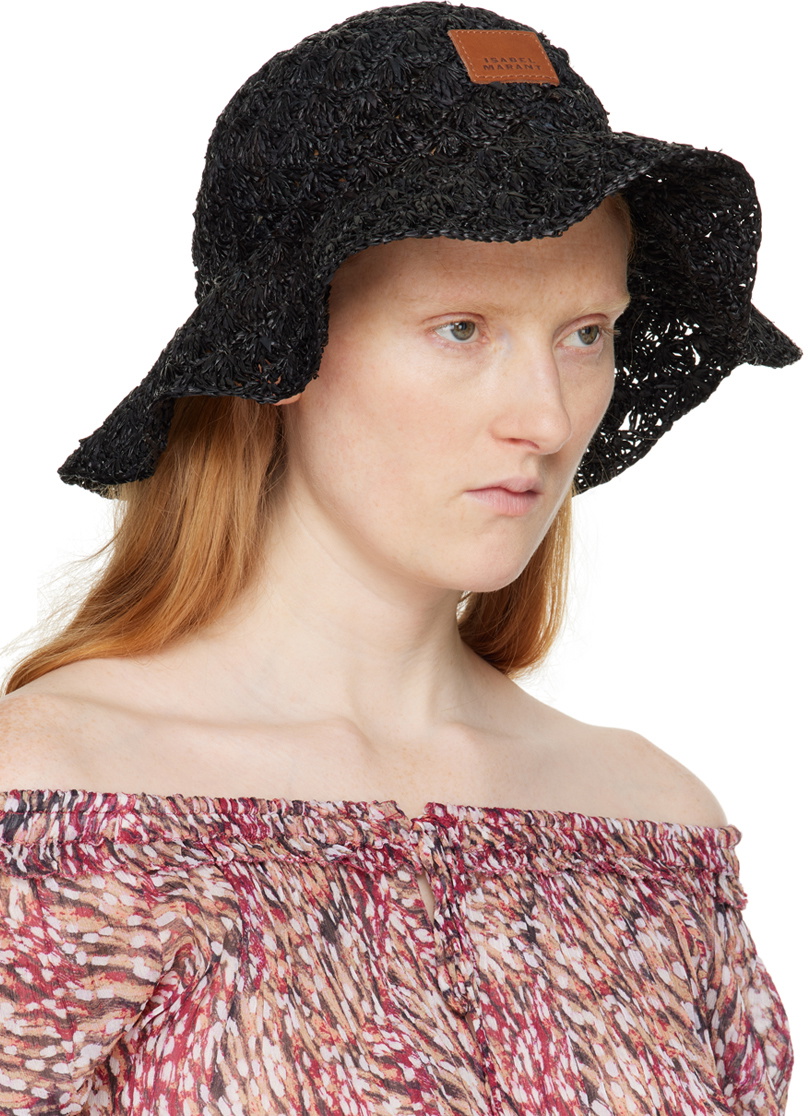 Isabel Marant Black Tulum Raffia Hat Isabel Marant