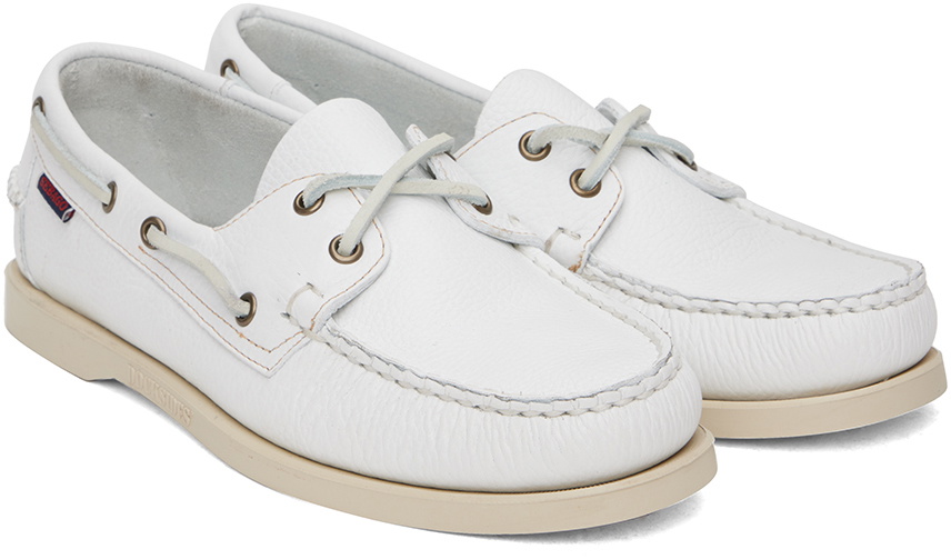 Sebago White Portland Martellato Boat Shoes Sebago