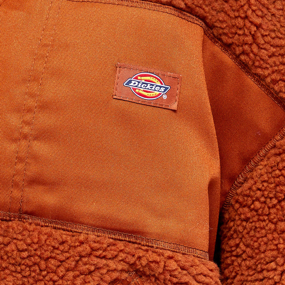 Dickies Women's Red Chute Boxy Fleece in Gingerbread Dickies Construct