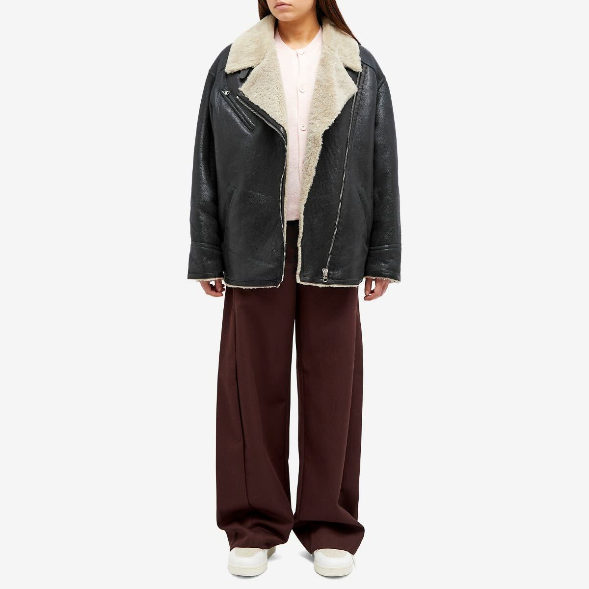 Isabel Marant Women's Adelina Shearling Jacket in Faded Black Isabel Marant