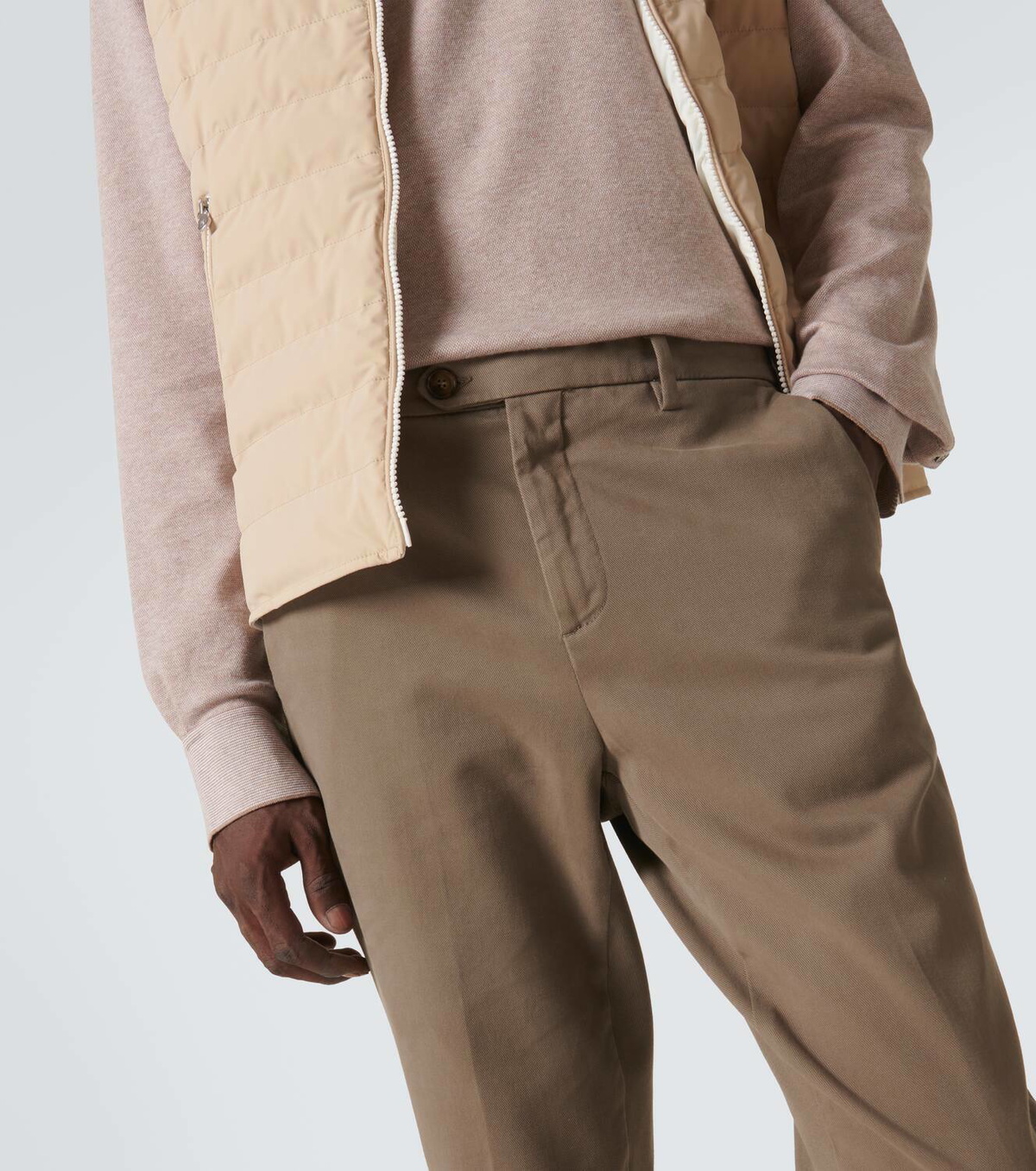 Canali Pleated cotton chinos Canali