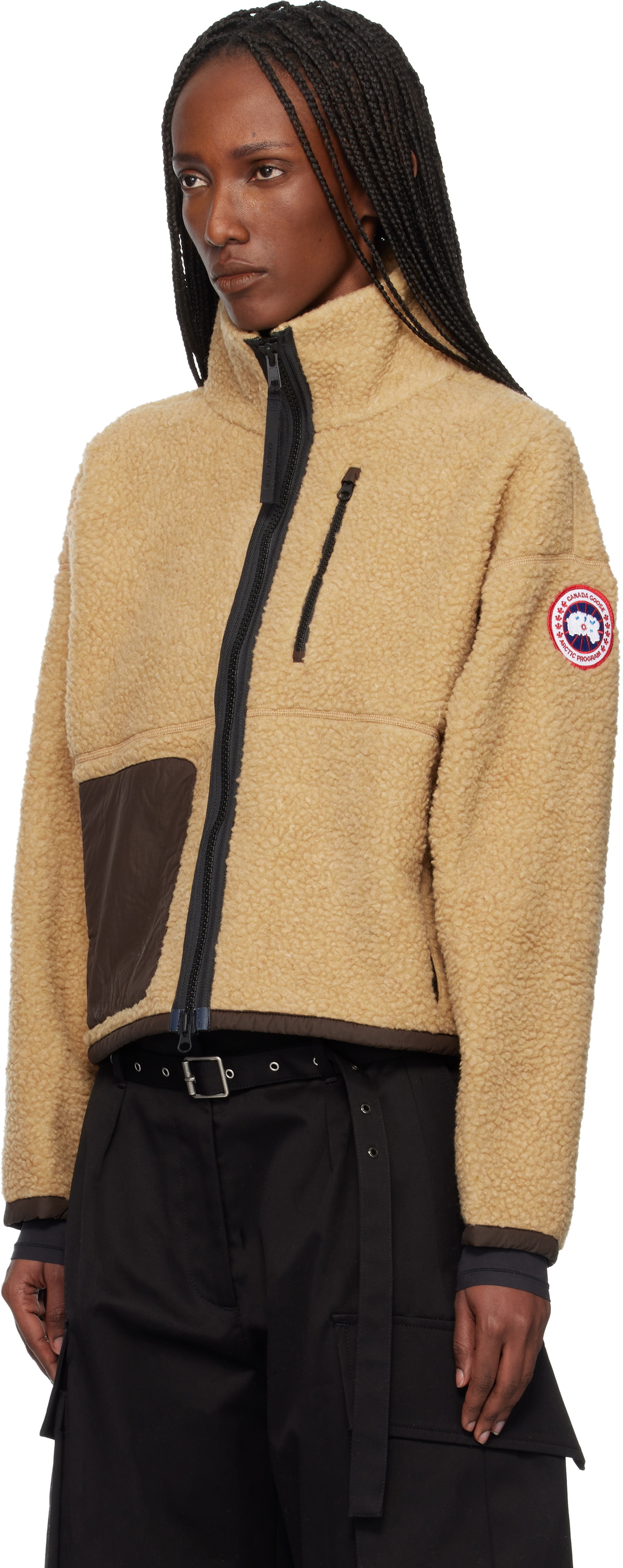 Canada Goose Beige Simcoe Zip Up Fleece Jacket Canada Goose