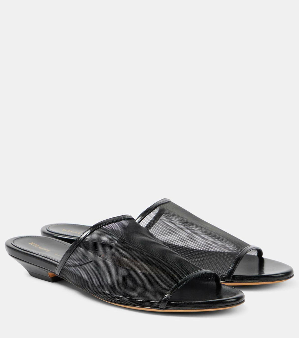 Khaite Marion leather-trimmed mesh mules Khaite