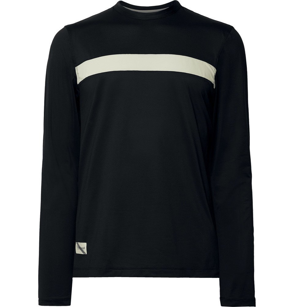 Tracksmith - Twilight Striped Stretch-Mesh T-Shirt - Black Tracksmith