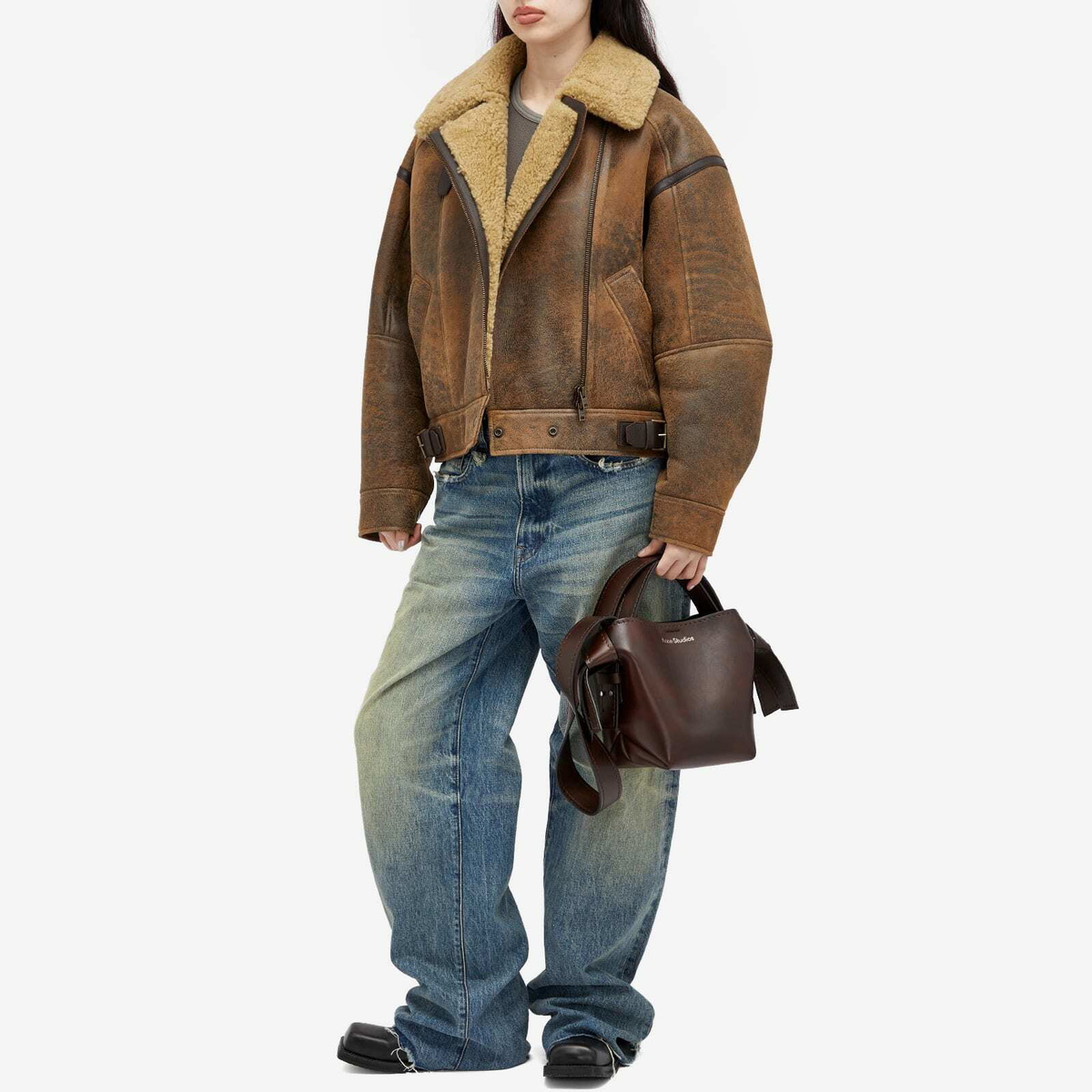 Acne Studios Women's Shearling Jacket in Brown Acne Studios