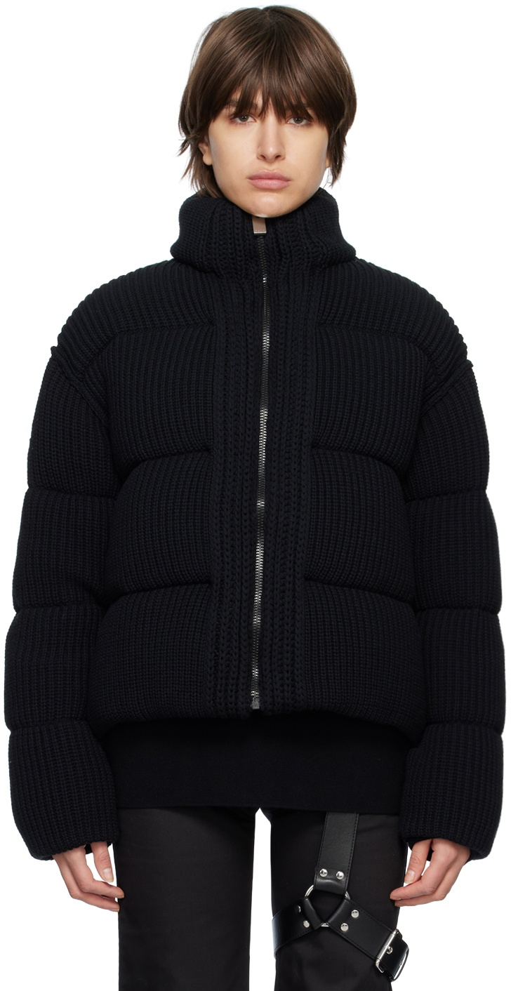 Moncler Genius Black Rib Knit Down Jacket Moncler Genius