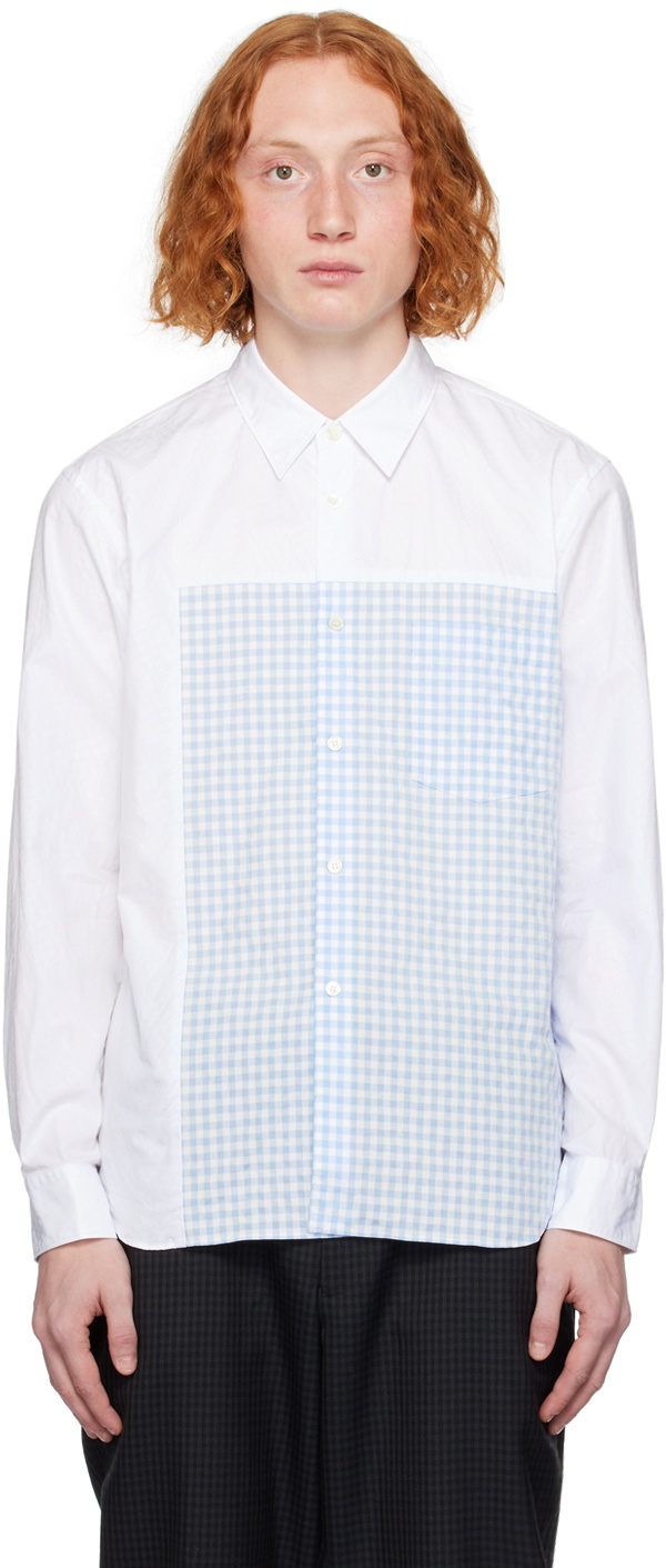 Comme des Garçons Homme Deux White & Blue Check Shirt Comme des Garcons ...
