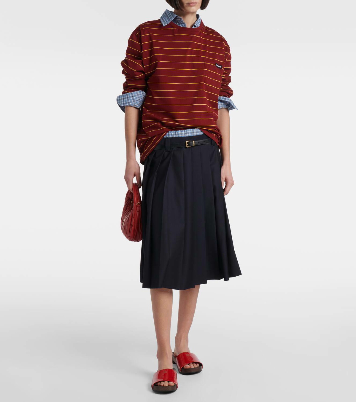 Miu Miu Logo patent leather clogs Miu Miu