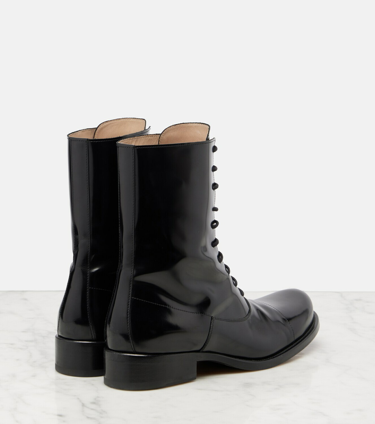 The Row Kai leather lace-up boots The Row