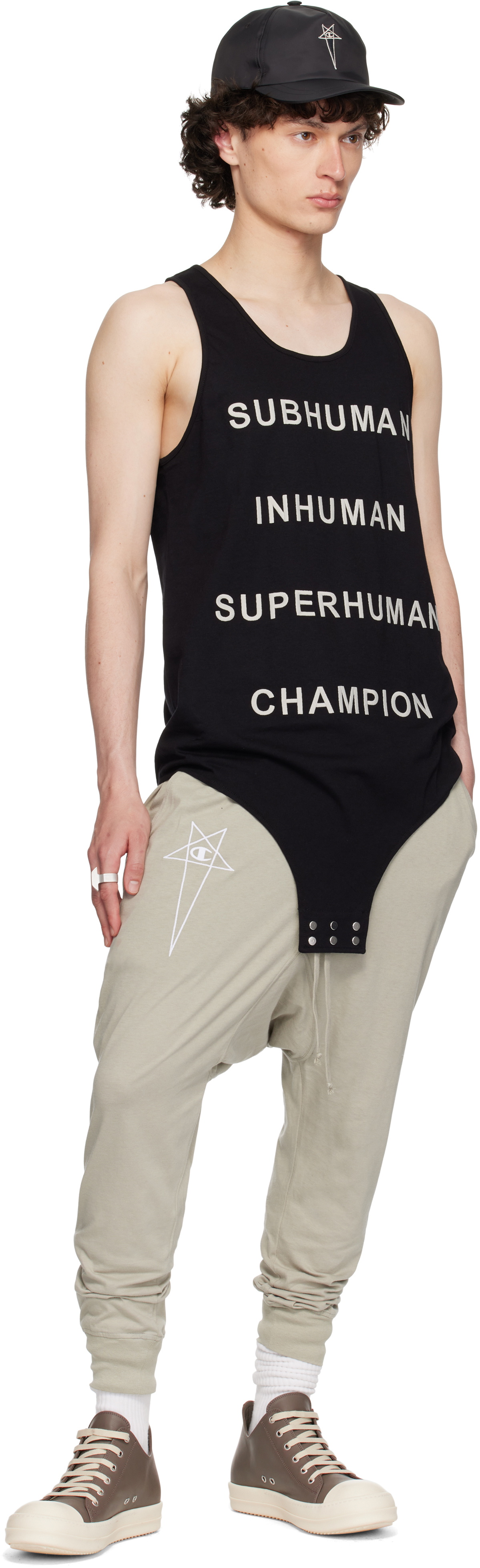 Rick Owens Black Champion Edition Basketball Tank Top Rick Owens