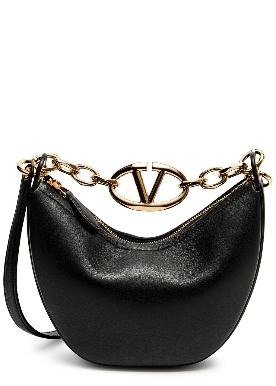 Valentino Garavani Moon Mini Leather Shoulder bag - Black - One Size ...