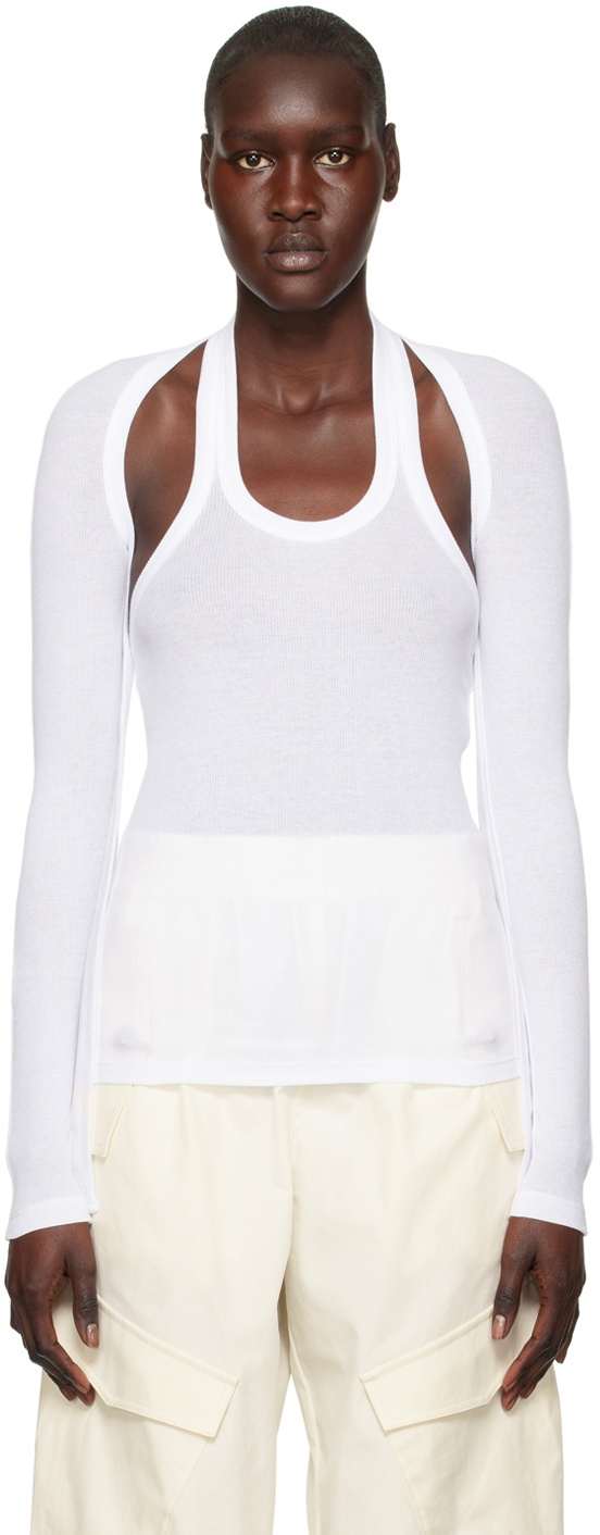 Dion Lee White Modular Long Sleeve T-Shirt Dion Lee