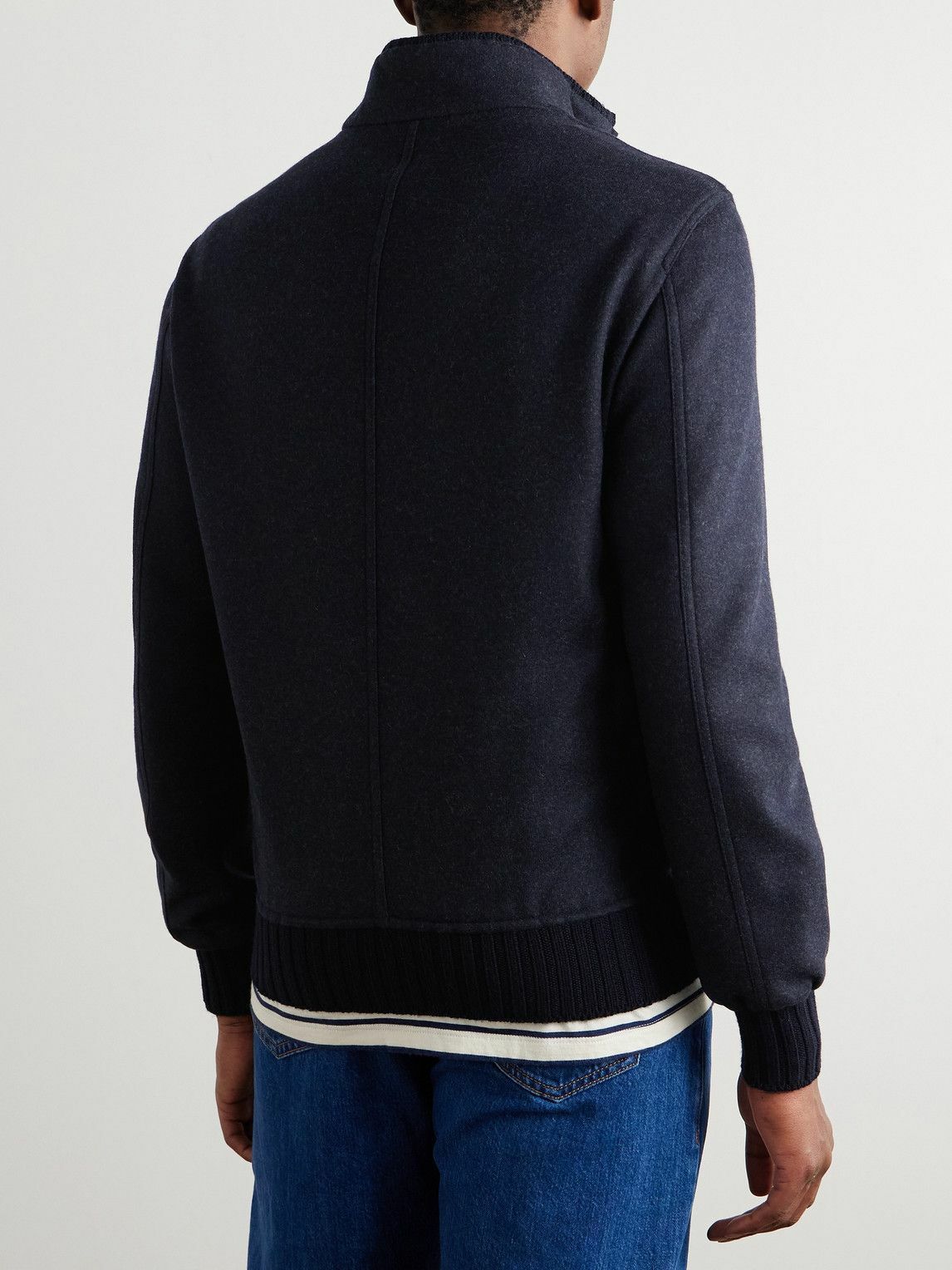 Thom Sweeney - Cashmere-Blend Felt Bomber Jacket - Blue Thom Sweeney