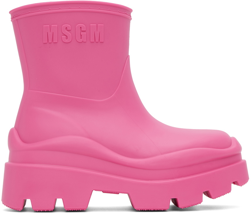 MSGM Pink Supergomma Boots MSGM