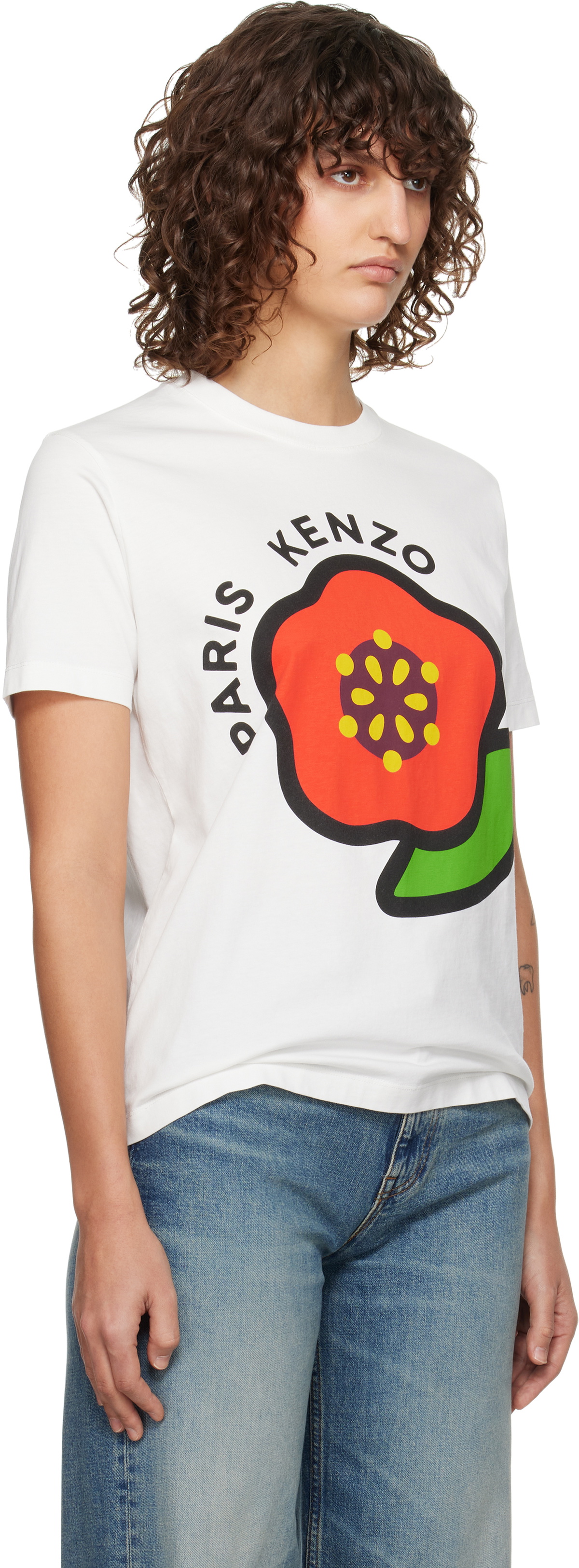 Kenzo White Kenzo Paris Pop Loose T-shirt Kenzo