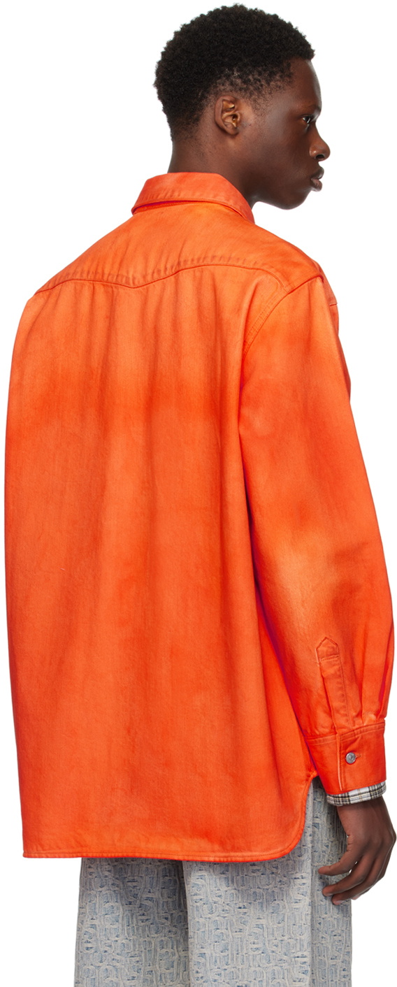 Acne Studios Orange Faded Denim Shirt Acne Studios