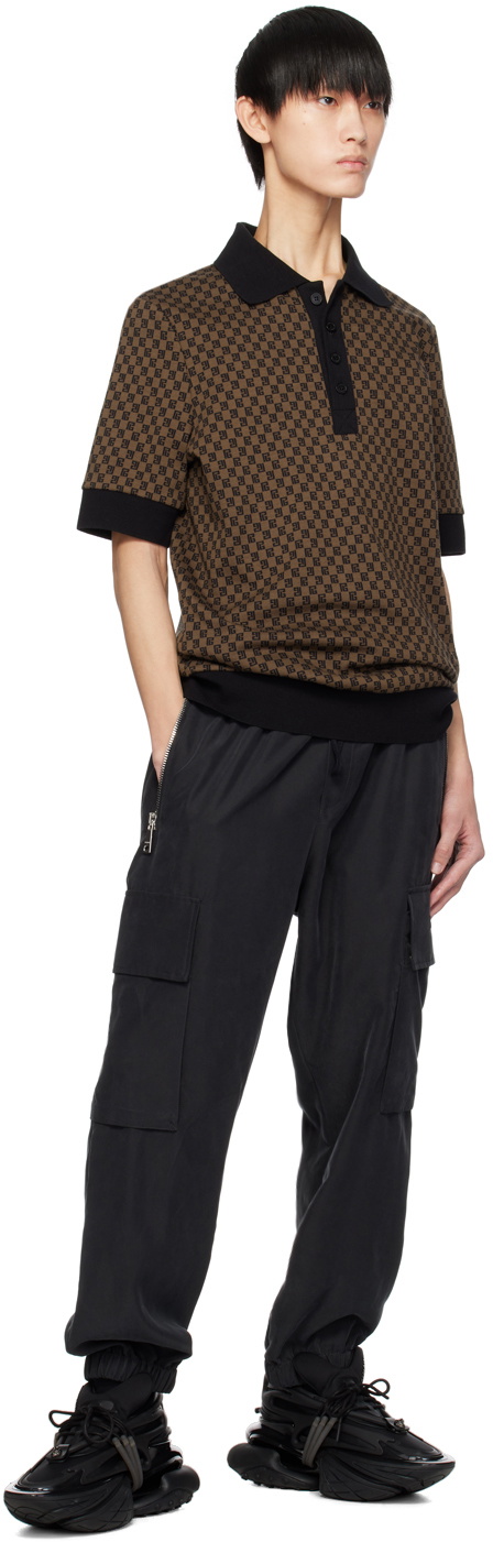 Balmain Brown Mini Monogram Polo Balmain