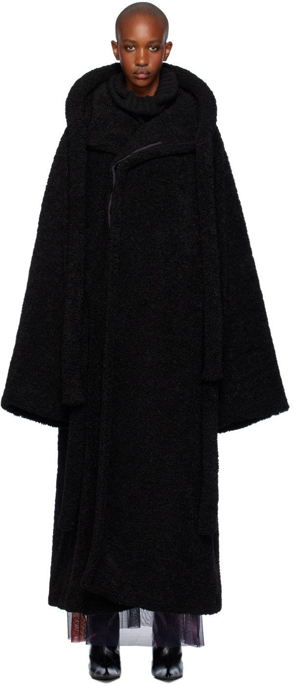 Ottolinger Black Wrap Teddy Long Coat Ottolinger