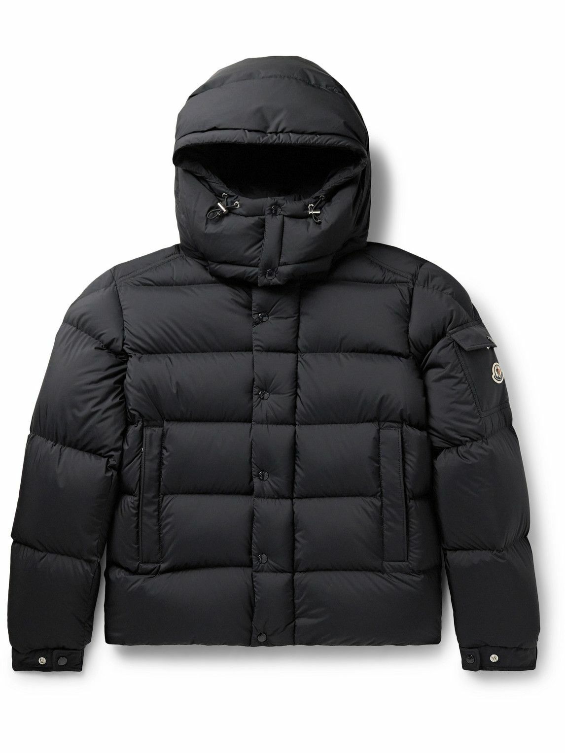 Moncler - Vezere Logo-Appliquéd Quilted Nylon Hooded Down Jacket - Blue ...