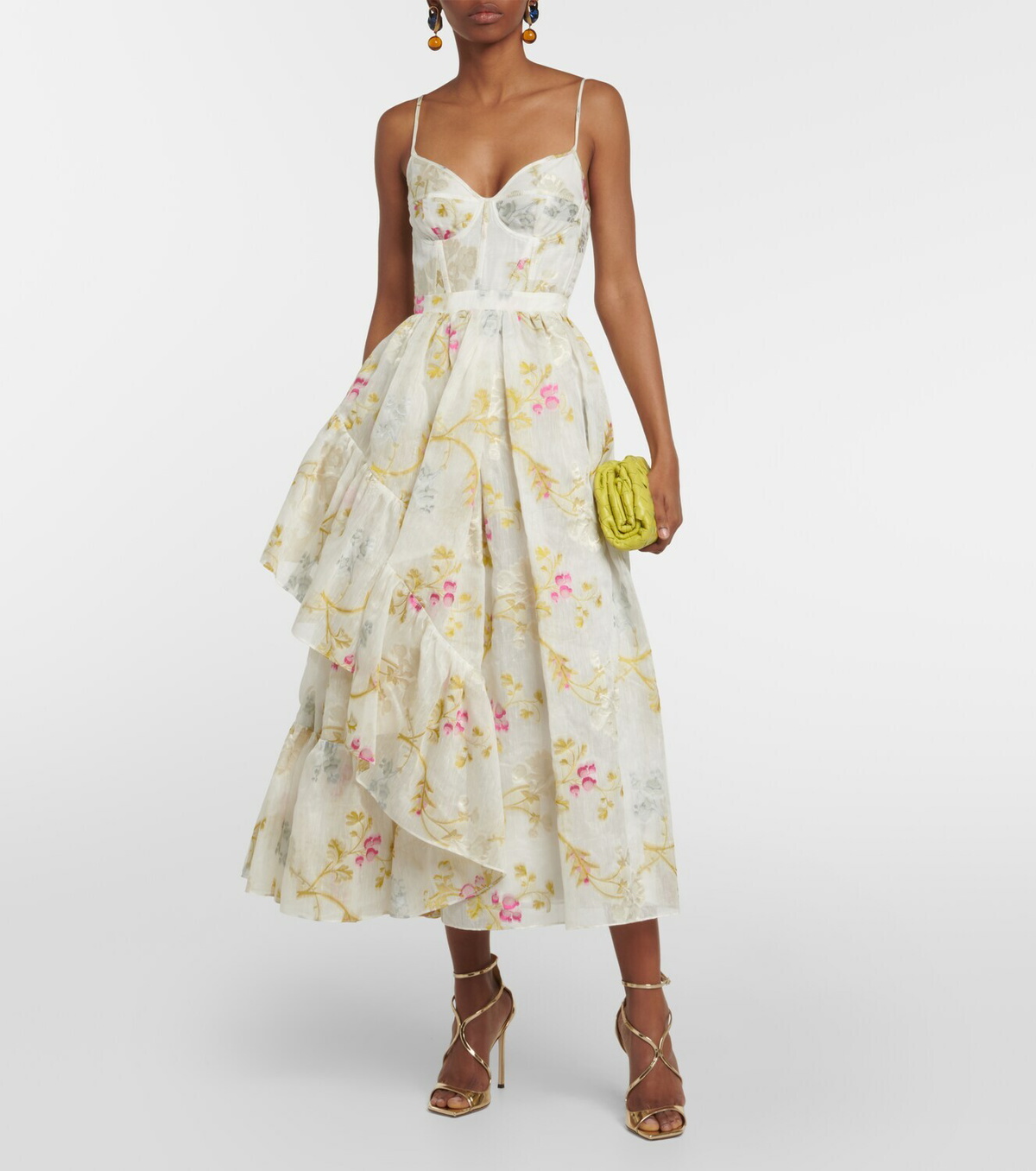 Erdem - Alani linen and silk-blend midi dress Erdem