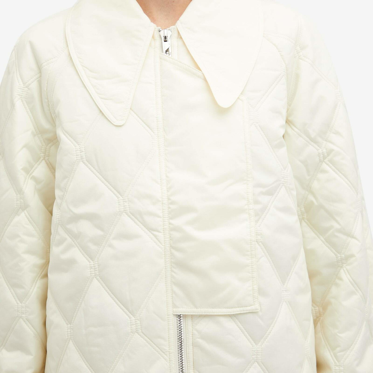 GANNI Women's Ripstop Quilt Jacket in Egret GANNI