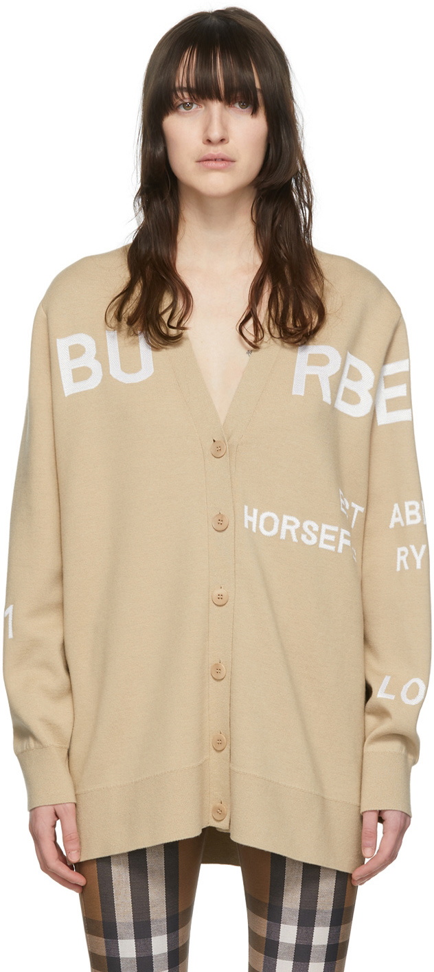 Burberry Beige Viscose Cardigan Burberry