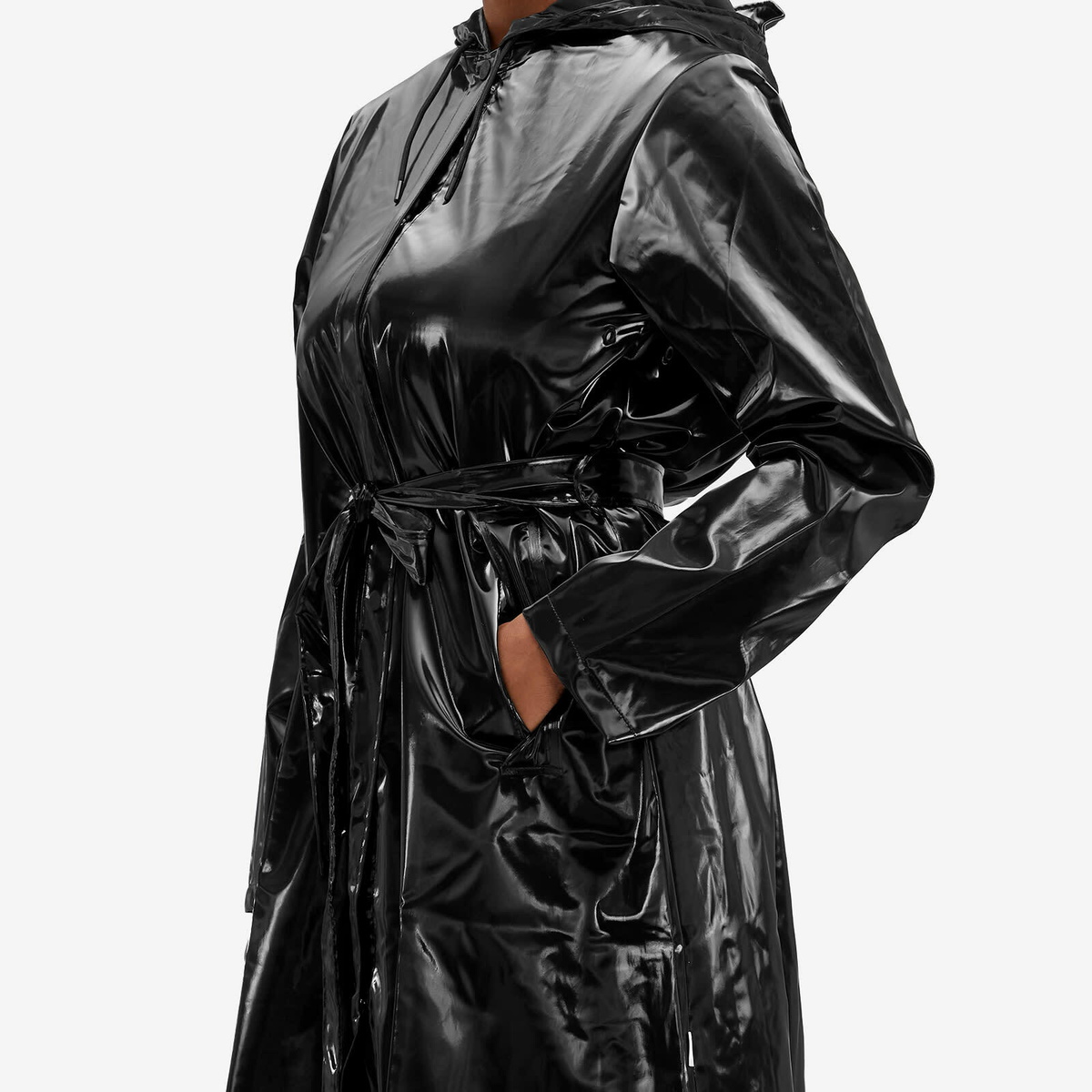 Rains Women's A-Line Long Rain Coat in Night Rains