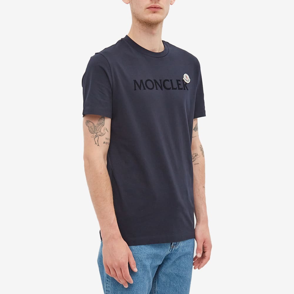 Moncler Men's Text Logo T-Shirt in Navy Moncler