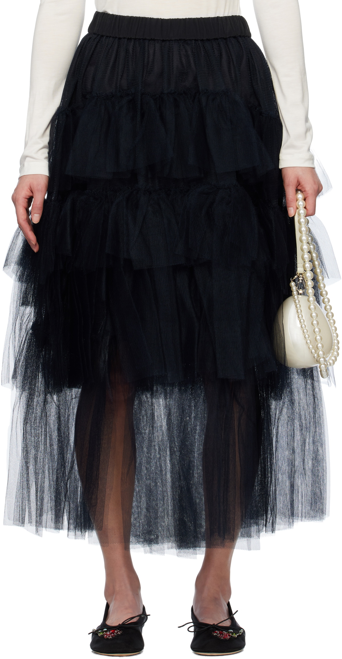Simone Rocha Black Long Tutu Midi Skirt Simone Rocha