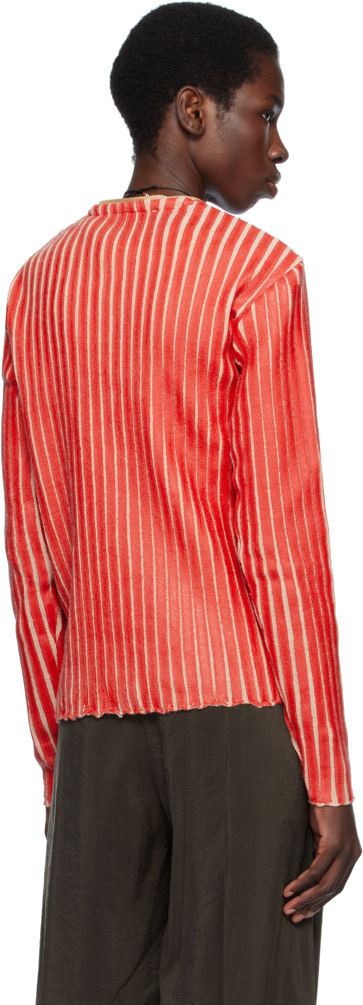 Stanley Raffington Red & Pink Plated Knit Jacket Stanley Raffington