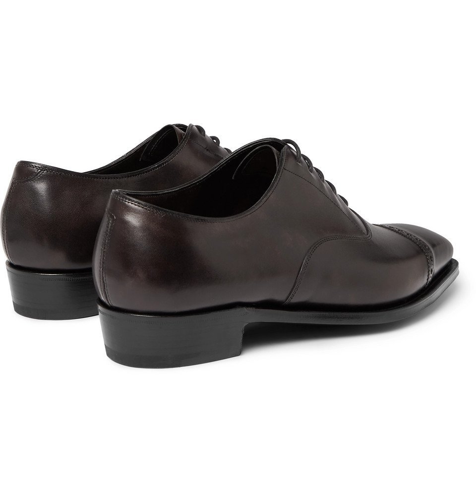 George Cleverley - Nakagawa Cap-Toe Leather Oxford Shoes - Men - Brown ...