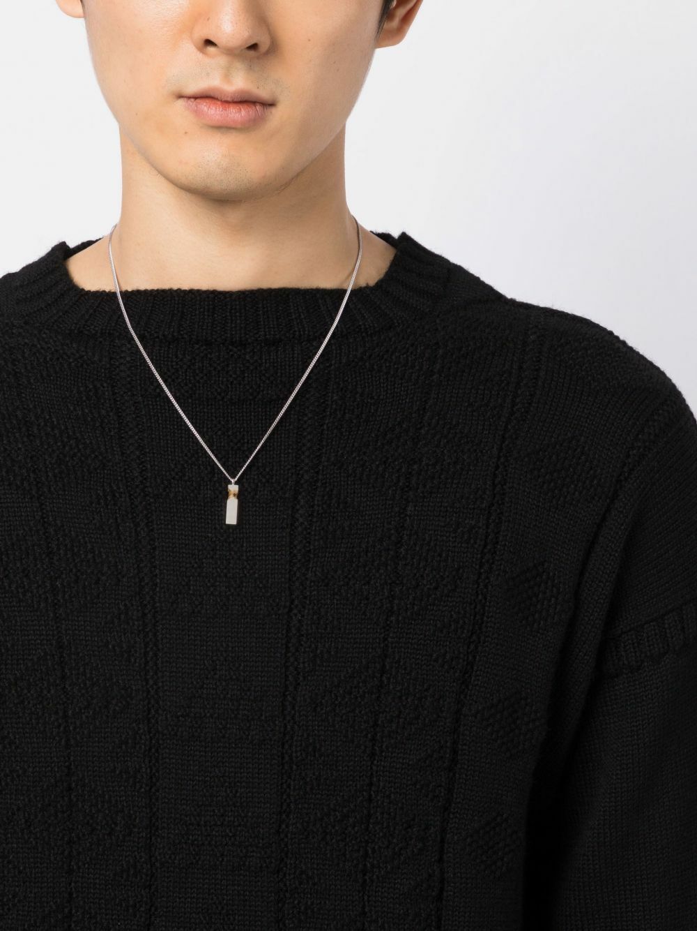 Tom Wood Sterling Silver Mined Cube Diamond Necklace Tom Wood