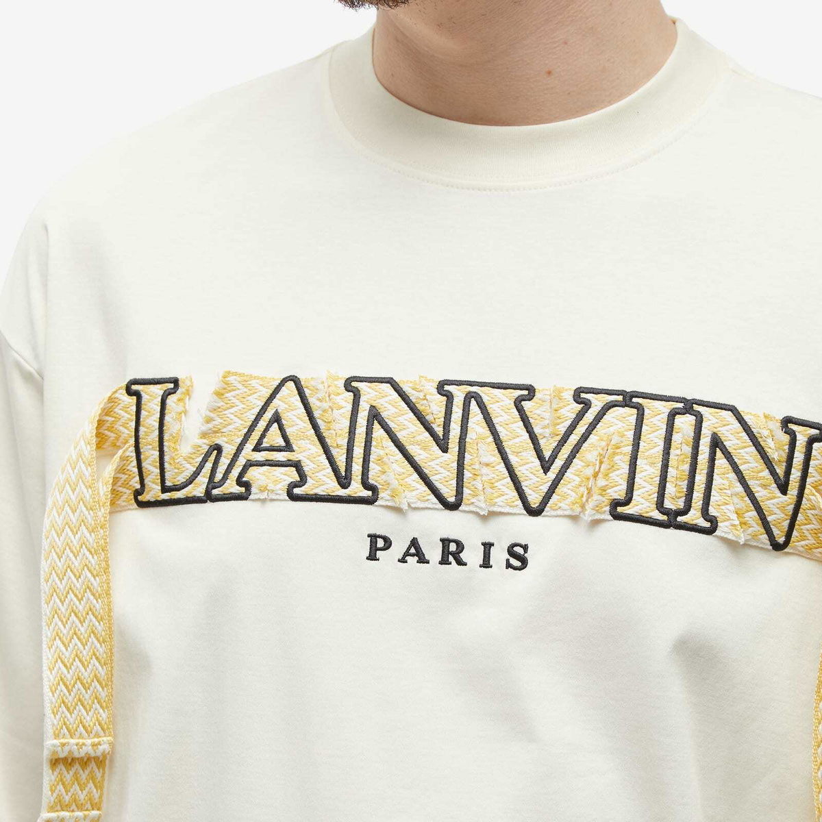 Lanvin Men's Curb Lace T-Shirt in Milk Lanvin