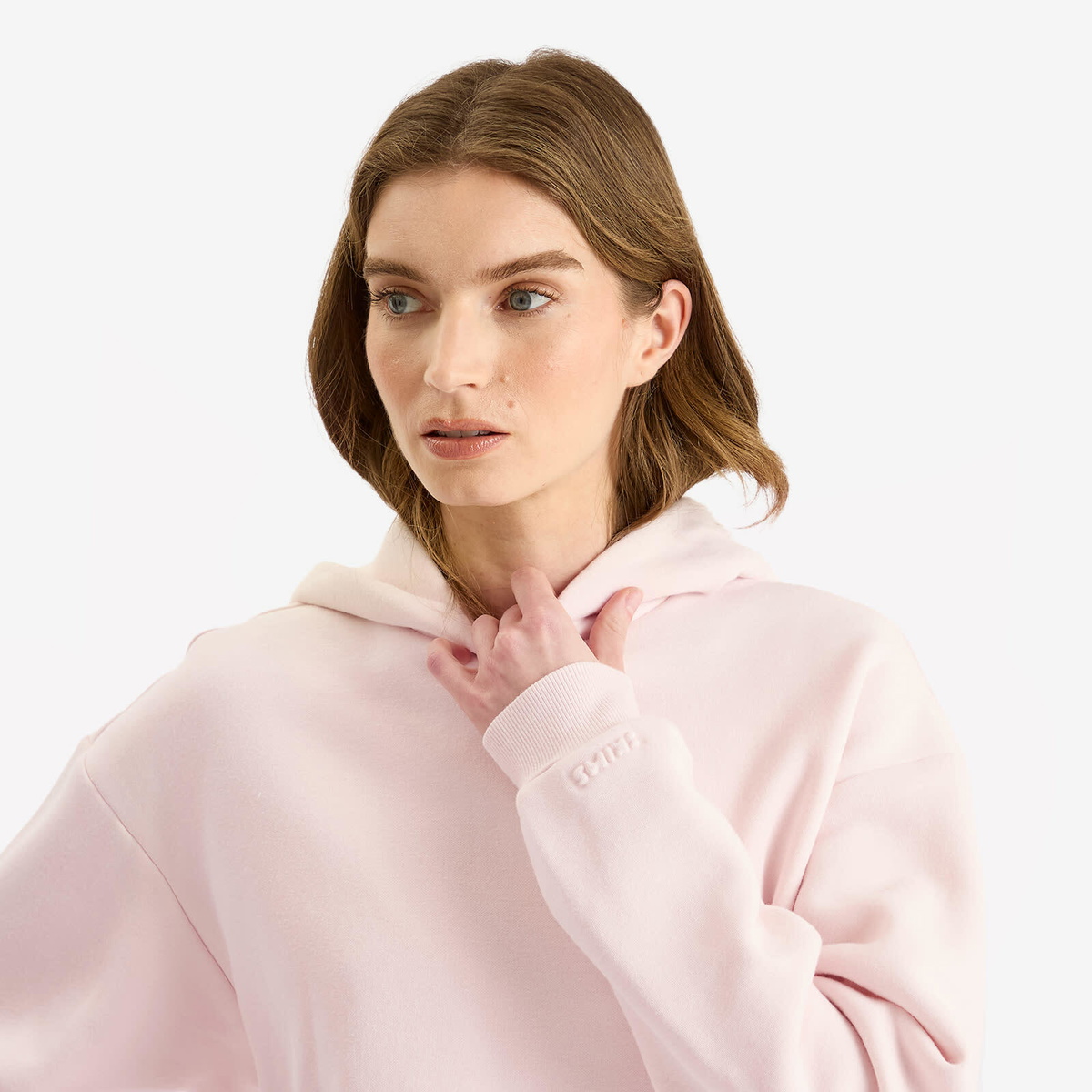 SKIMS Women's Cotton Fleece Classic Pullover Hoodie in Barely Pink SKIMS
