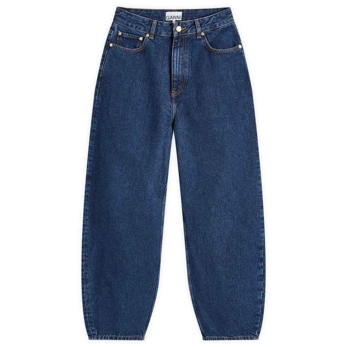 GANNI Women's Stary Rigid Denim Jeans in Dark Blue Stone GANNI