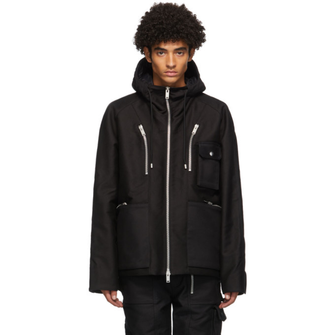 ADYAR SSENSE Exclusive Black Canvas Shell Jacket ADYAR